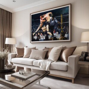 George Bellows Vintage Sport Wall Decor, Vintage Boxing Match Painting ...