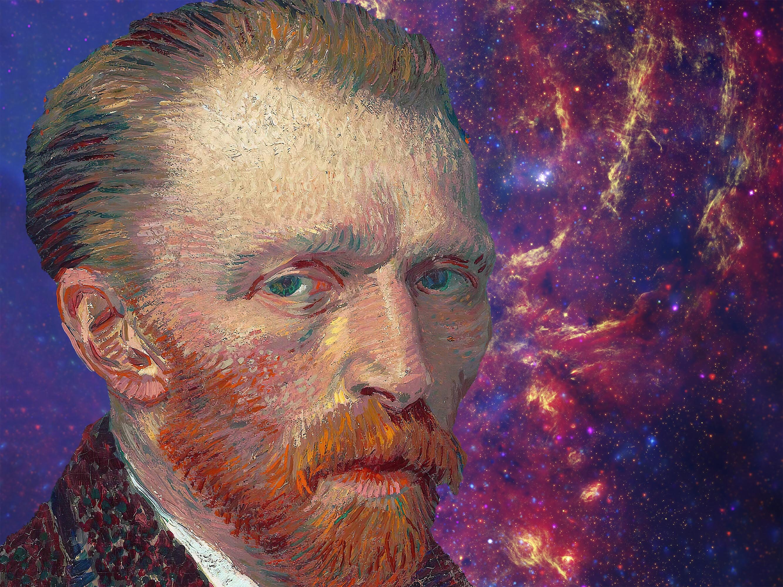 Vincent Van Gogh Portrait Abstract Space Wall Art Van Gogh - Etsy