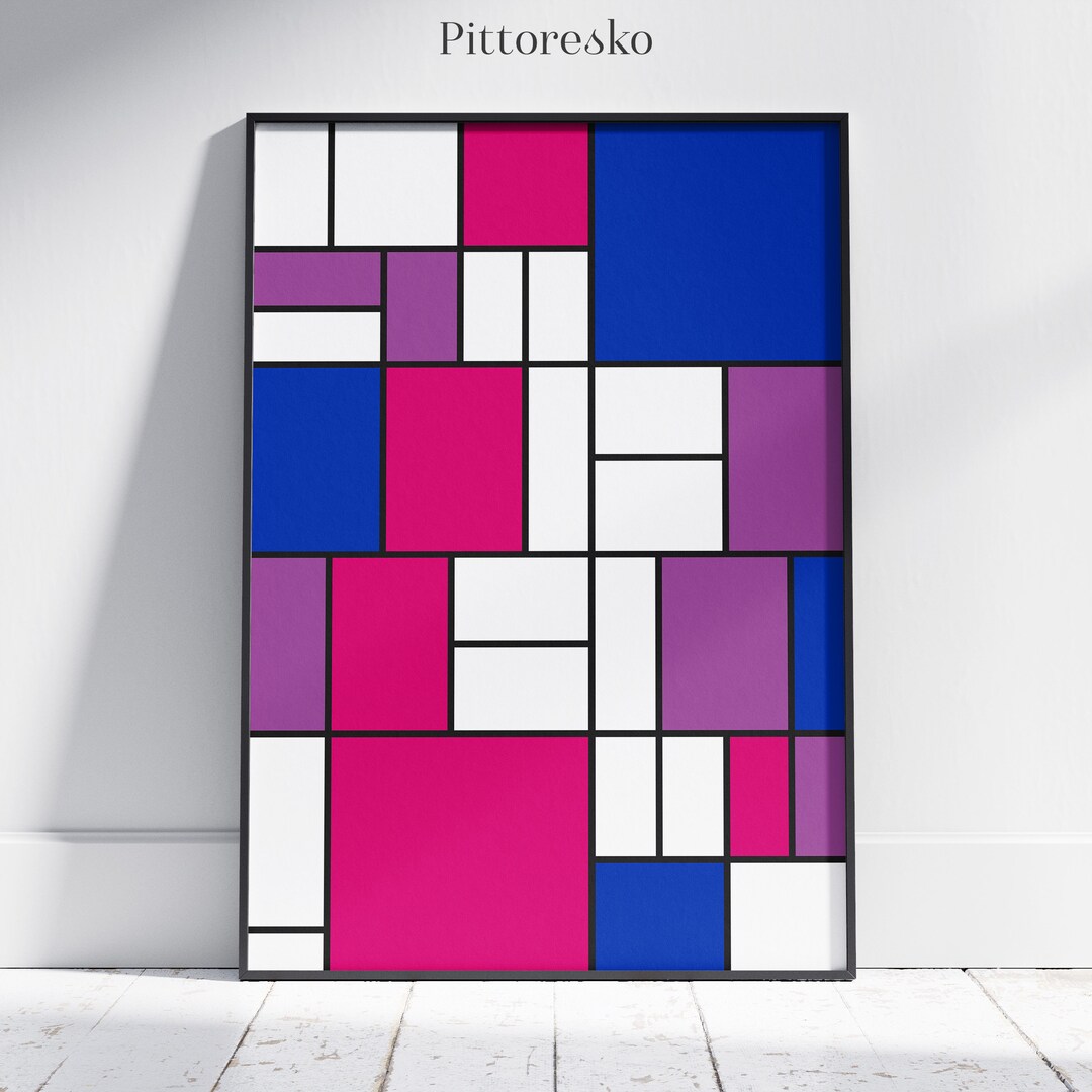 Abstract Bisexual Pride Flag Inspired by Bauhaus Design, Minimalist ...