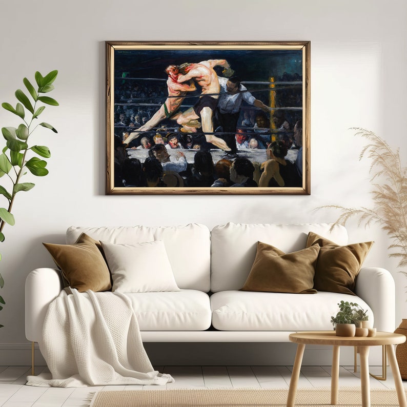 George Bellows Vintage Sport Wall Decor, Vintage Boxing Match Painting ...