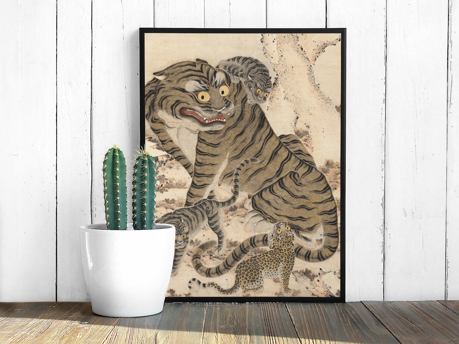 Vintage Korean Minhwa Tiger Art Print, Traditional South Korean Folk ...