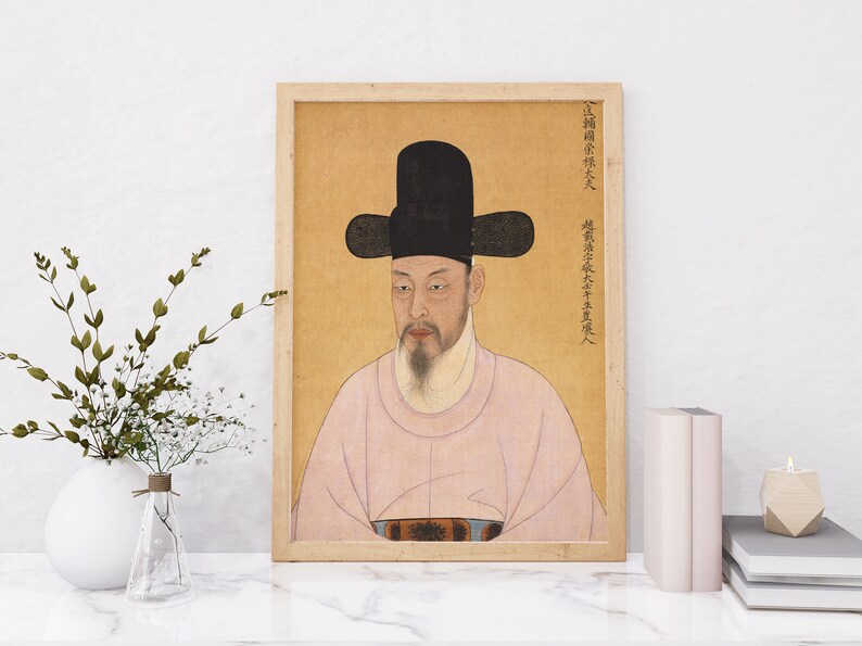Vintage Korean Wall Art Korean Portrait Painting Joseon - Etsy