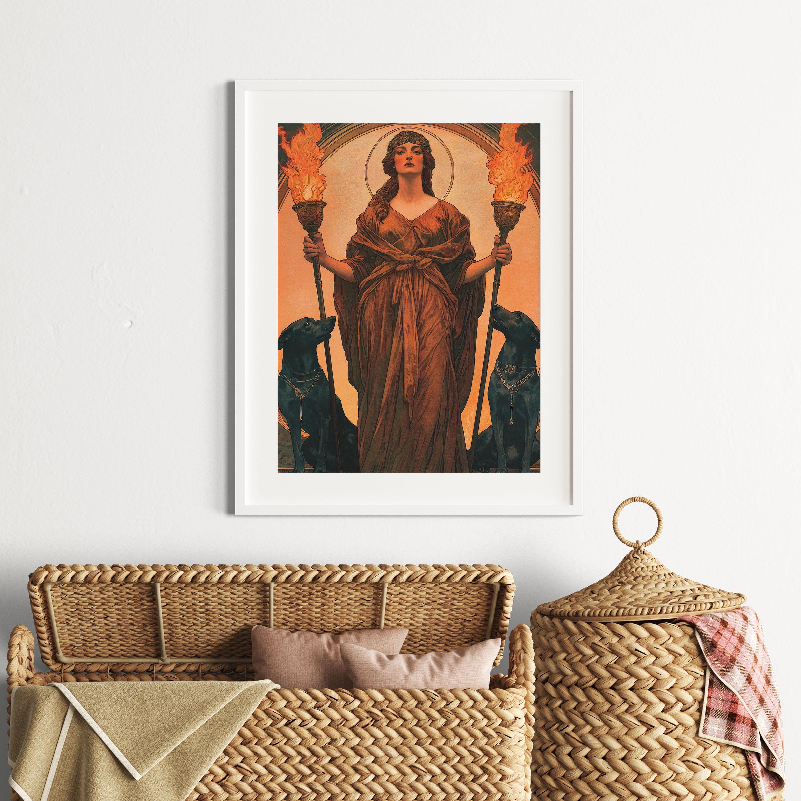 Digital Print Hecate the Great Greek Goddess in Art Nouveau Style ...