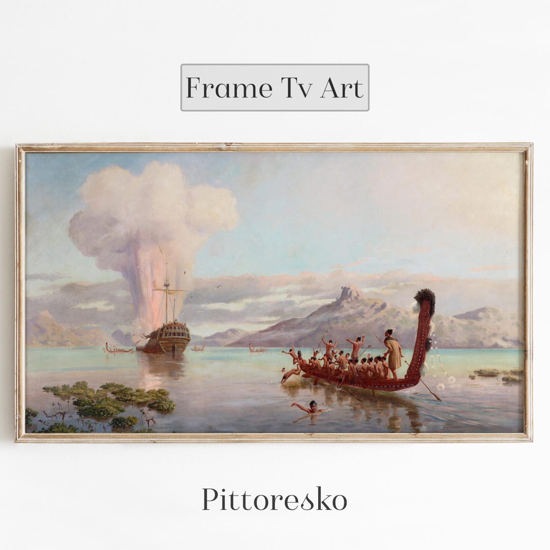 Smart Tv Frame Art Louis John Steele Maori Painting the Blowing up of ...