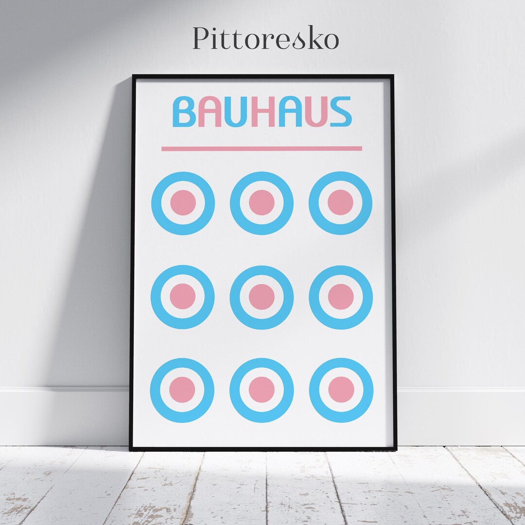 Digital Abstract Trans Flag Print in Bauhaus Style, LGBTQ+ Pride Wall ...