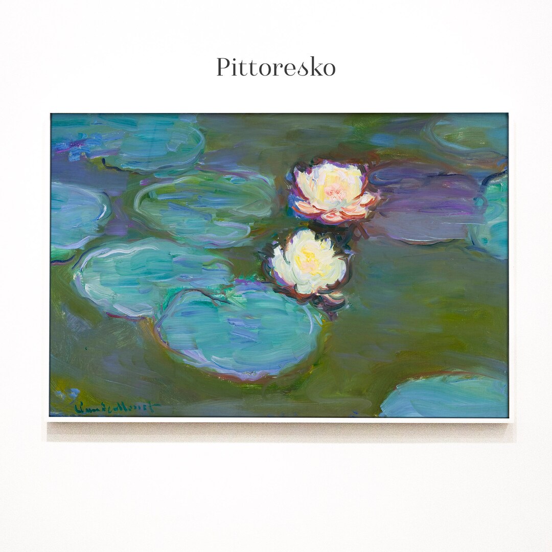 Claude Monet Wall Art Water Lillies in a Pond a Giverny, Claude Monet ...