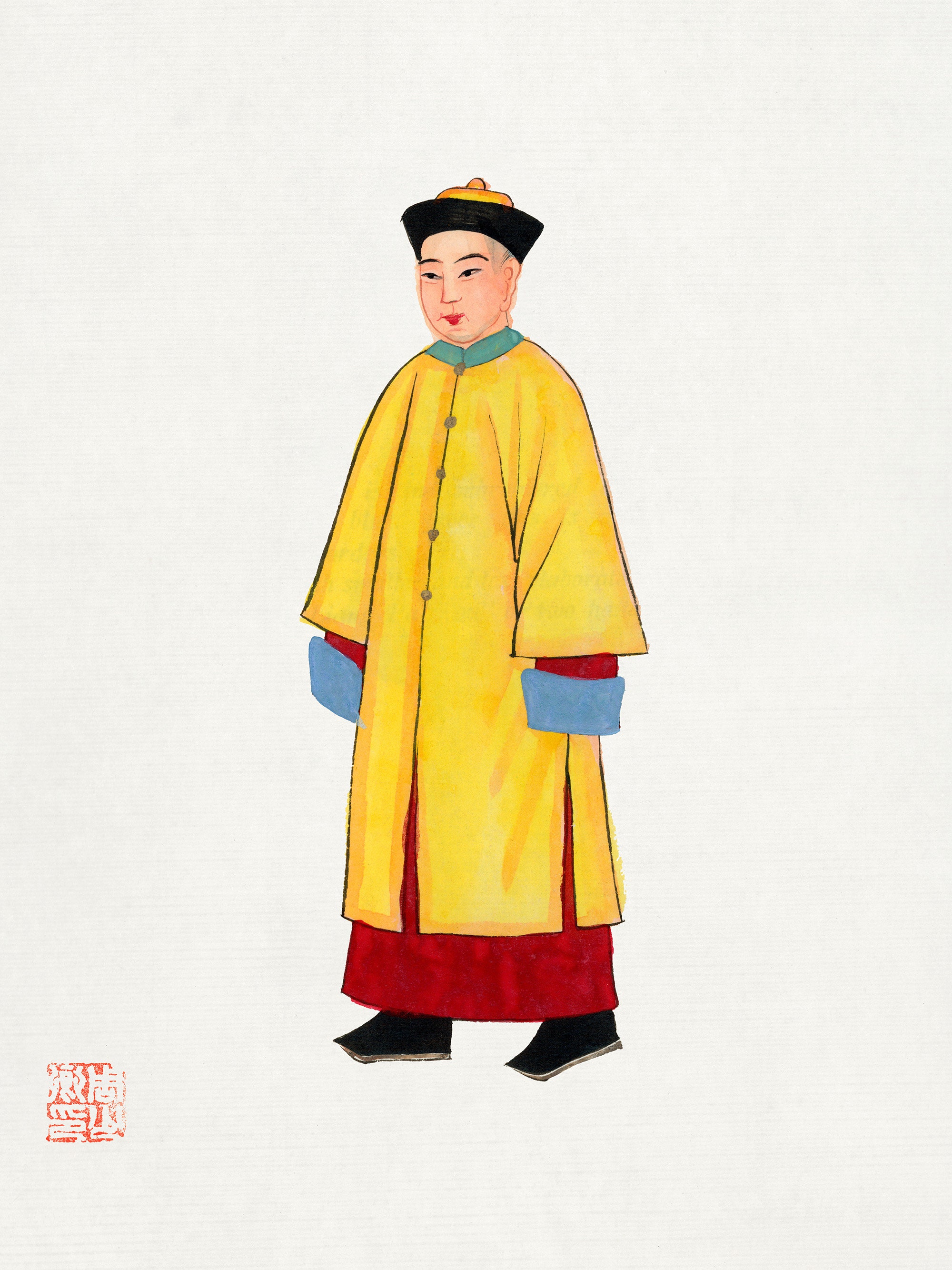 Traditional Chinese Art Print Priest of the Qing Dynasty Period ...
