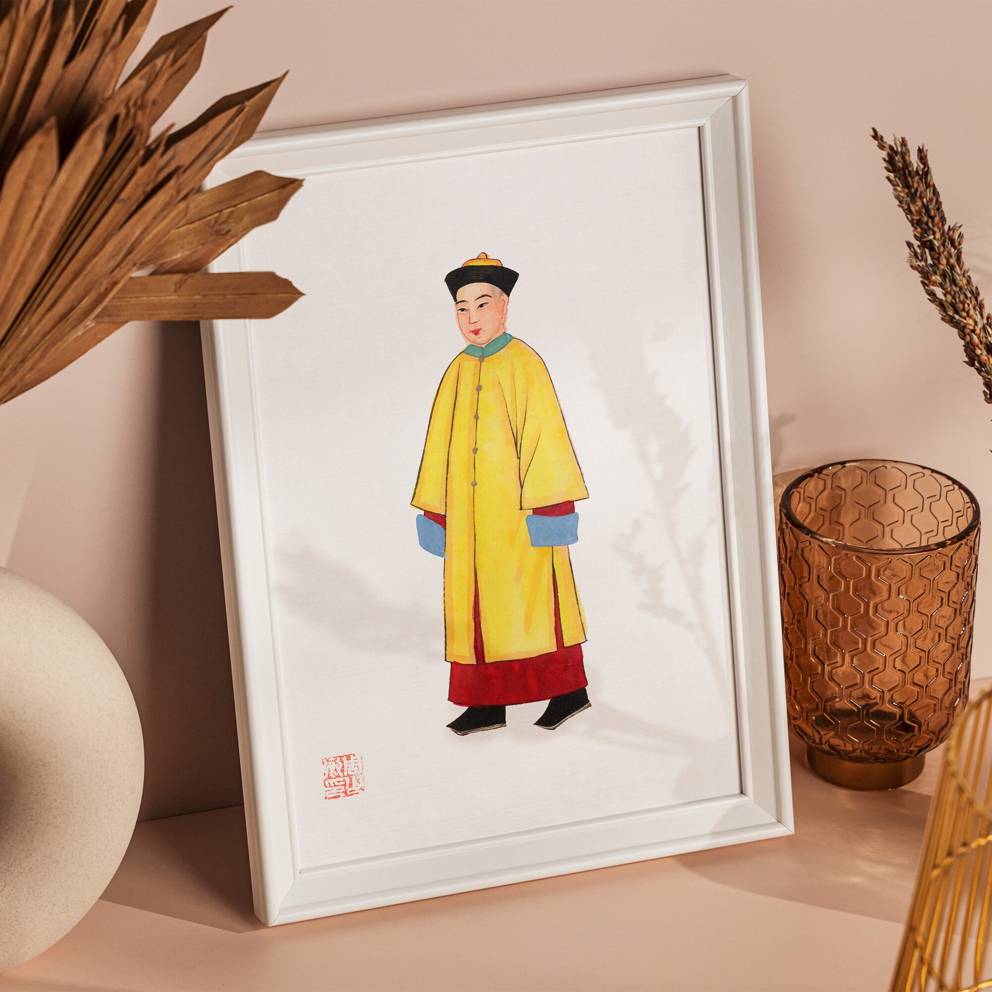 Traditional Chinese Art Print Priest of the Qing Dynasty Period ...