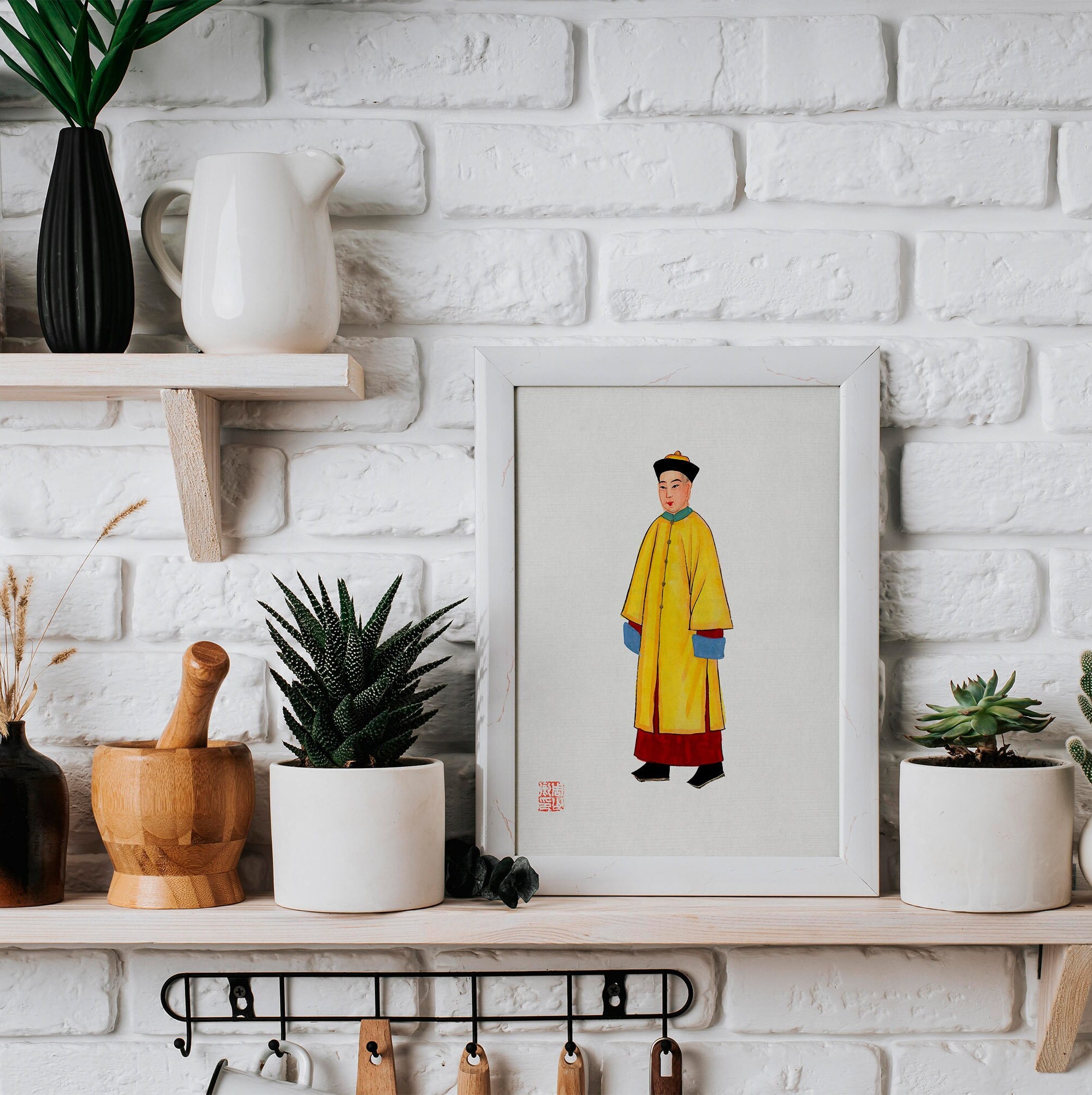 Traditional Chinese Art Print Priest of the Qing Dynasty Period ...