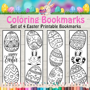 Easter Coloring Bookmarks, Easter Coloring Pages, Spring Coloring Pages ...