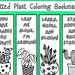 Printable Potted Plant Coloring Bookmarks, Botanical Coloring Sheet ...