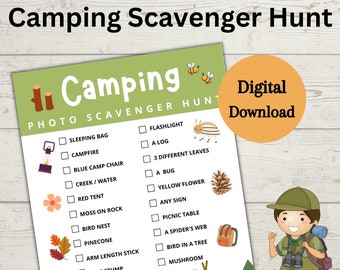 Scavenger Hunt, Camping Scavenger Hunt, Scavenger Hunt for Kids, Kids ...