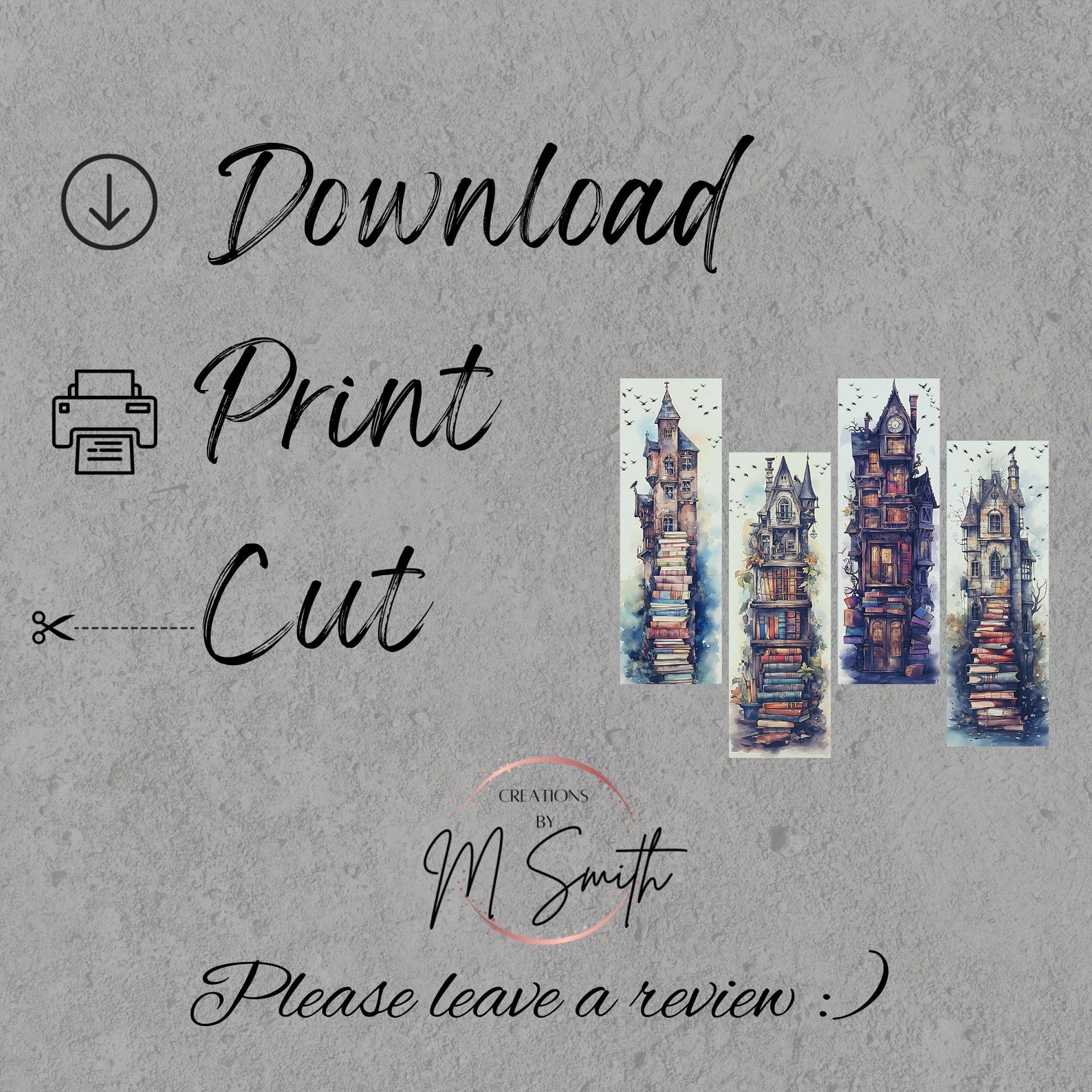 Gothic Bookmarks Printable, Dark Mystical Design , Junk Journal ...