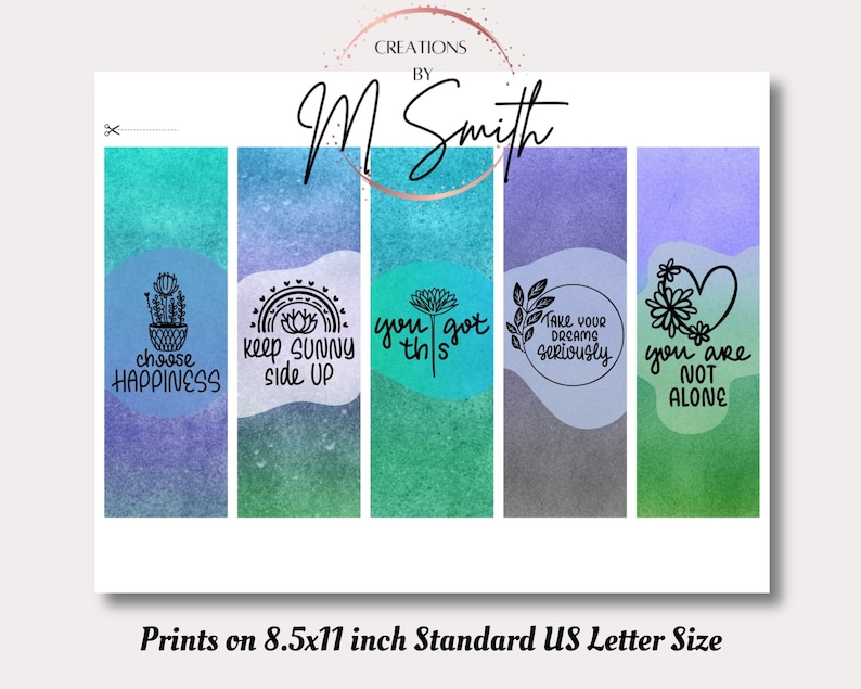 Inspirational Quote Bookmarks Printable, Motivational Bookmarks ...