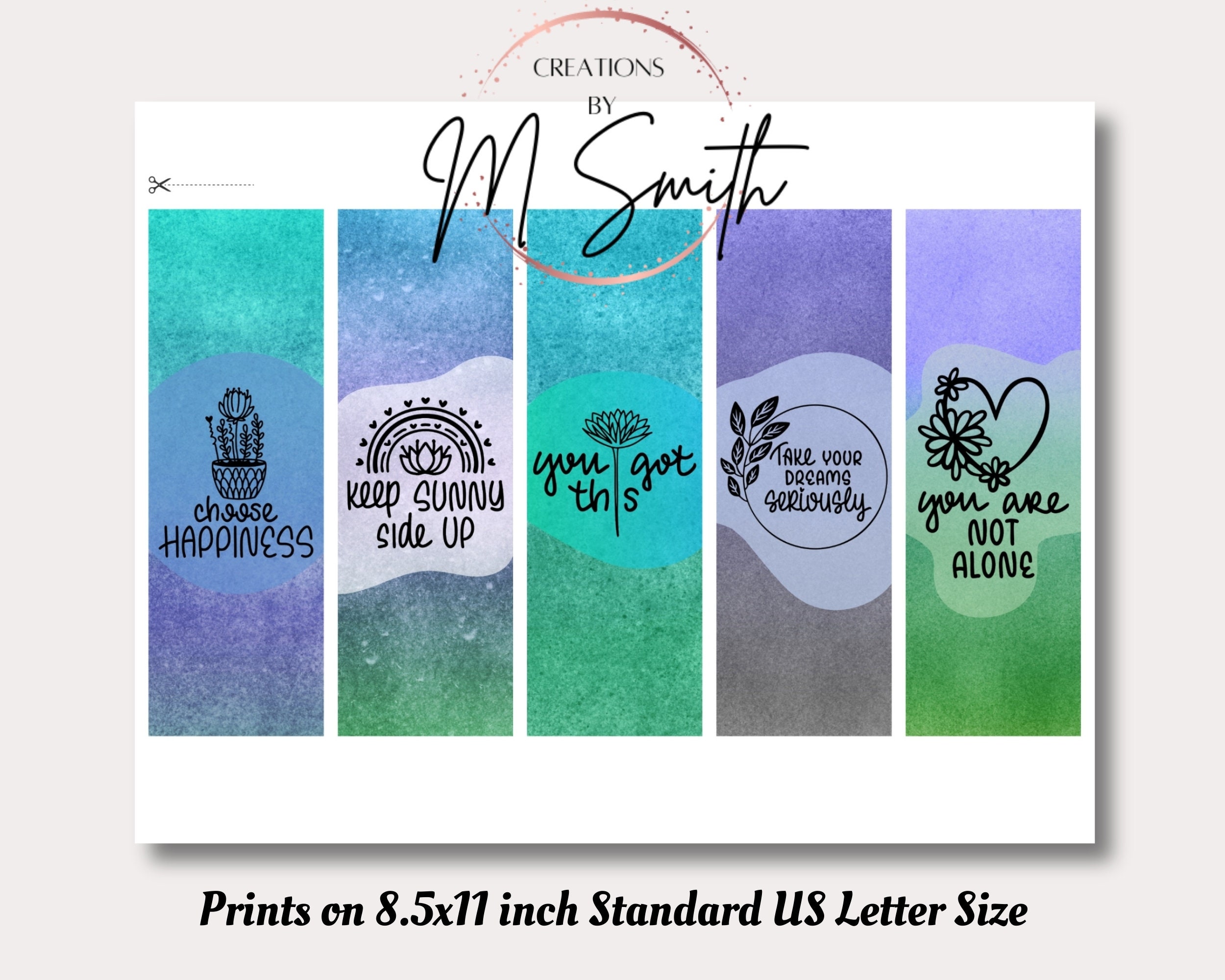 Inspirational Quote Bookmarks Printable, Motivational Bookmarks ...