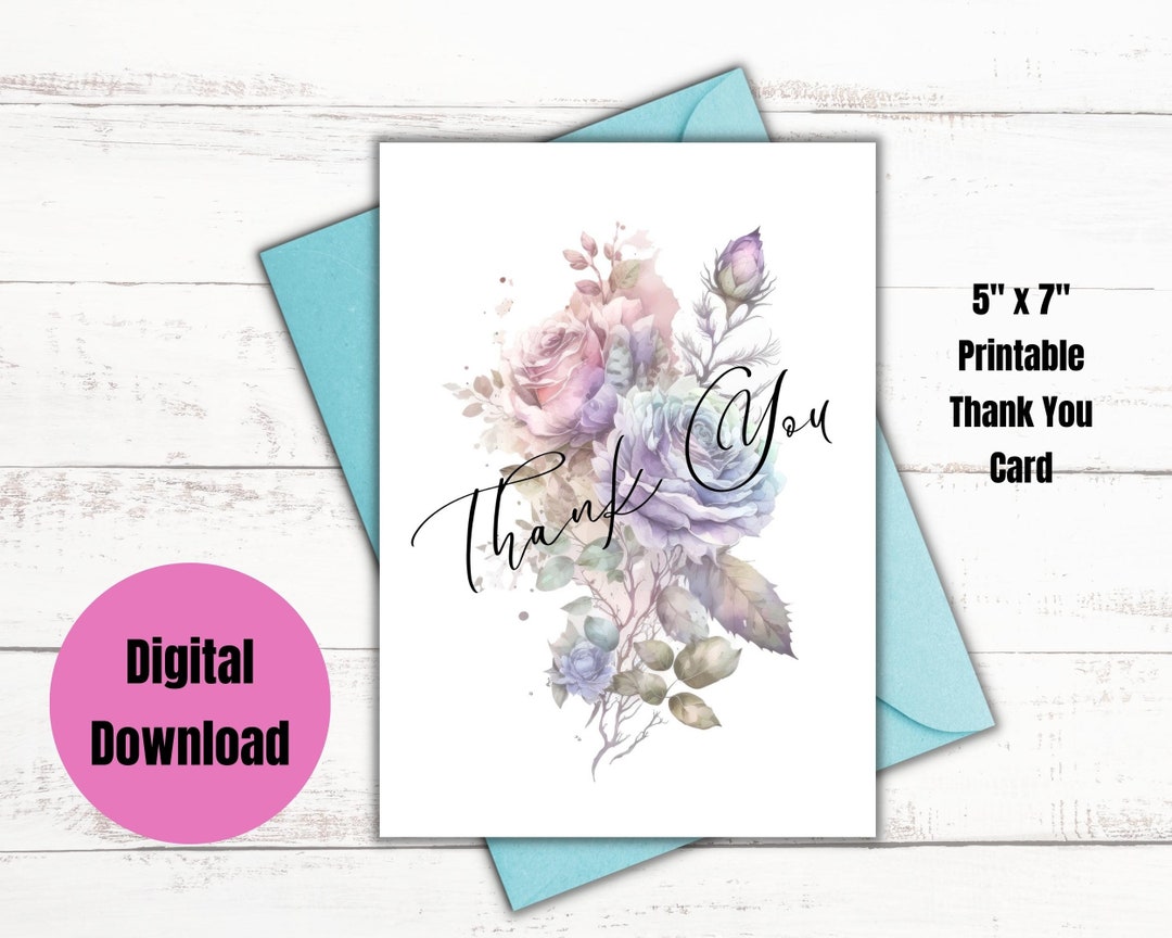 Thank You Greeting Card, Blank Thank You Card Template, Gratitude Card ...