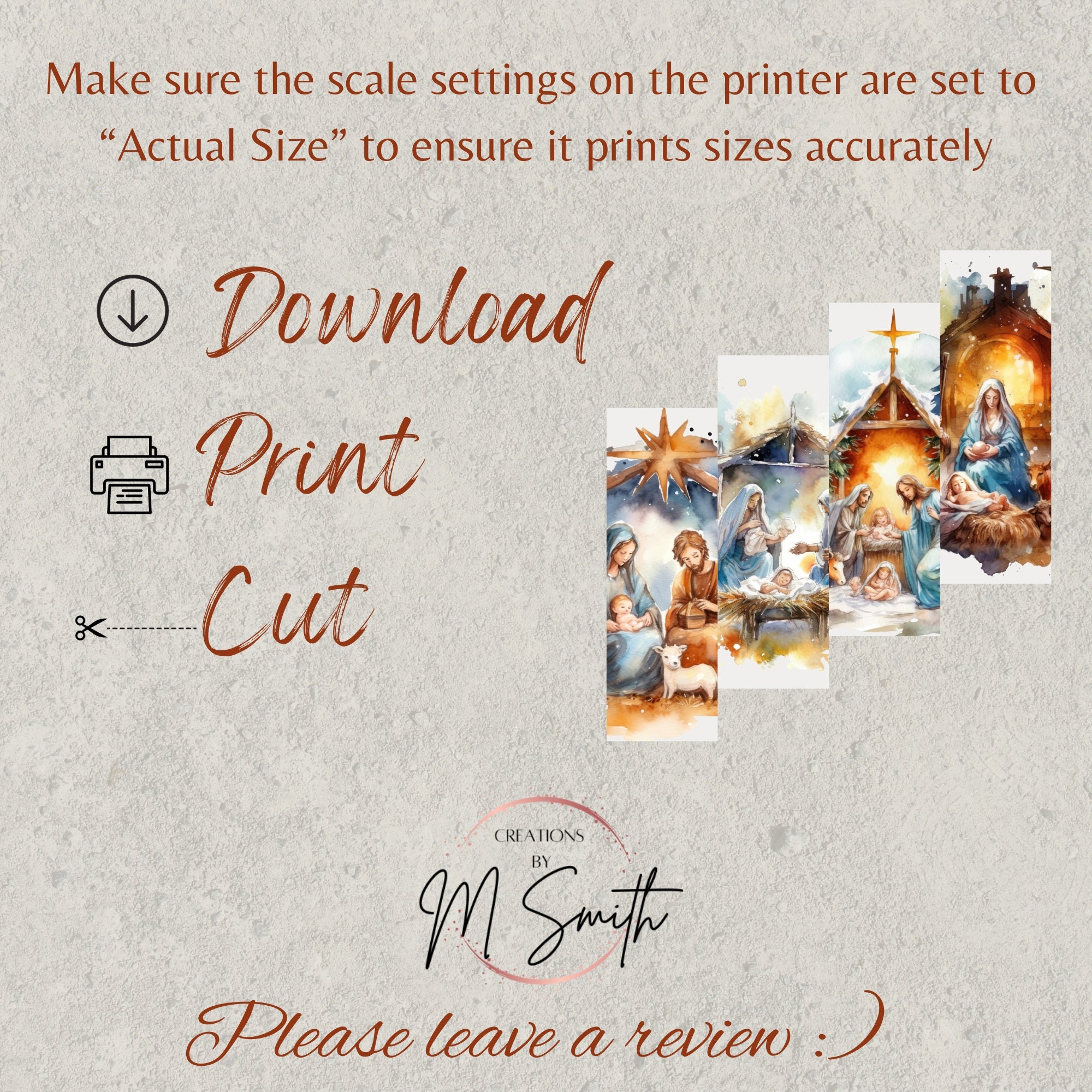 Nativity Bookmarks Printable, Nativity Scene Bookmarks, Christian ...