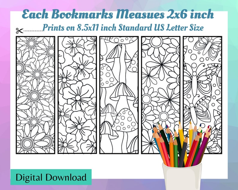 Nature Coloring Bookmarks, Coloring for Adults, Kids Coloring Bookmarks ...