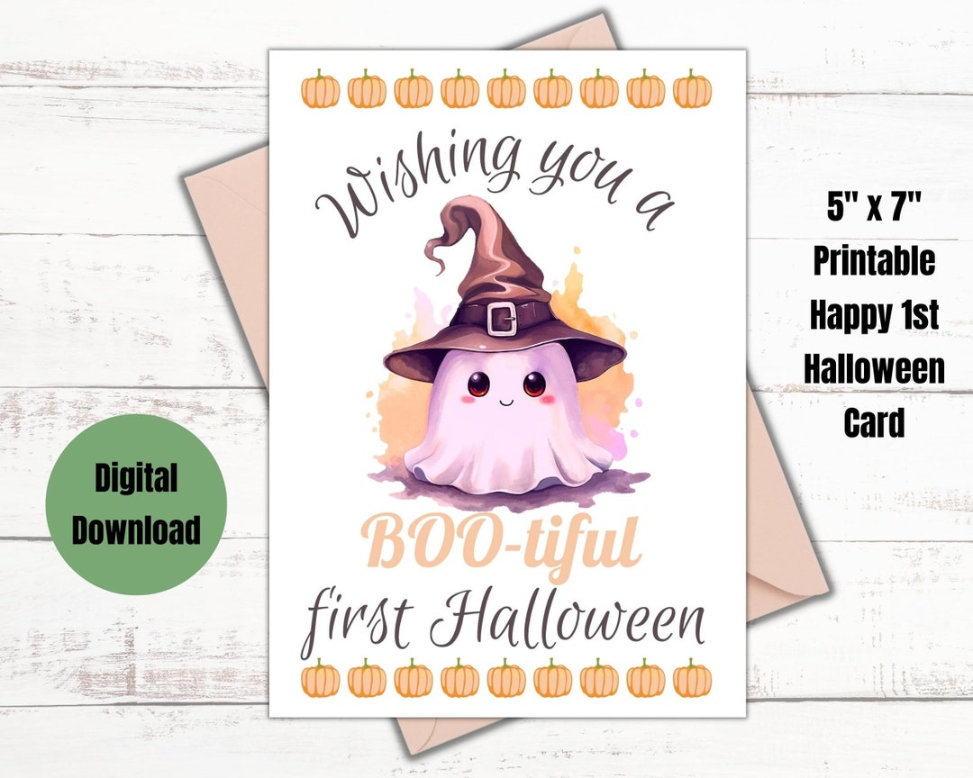 Baby's First Halloween Card, Printable Halloween Card, Halloween Card ...