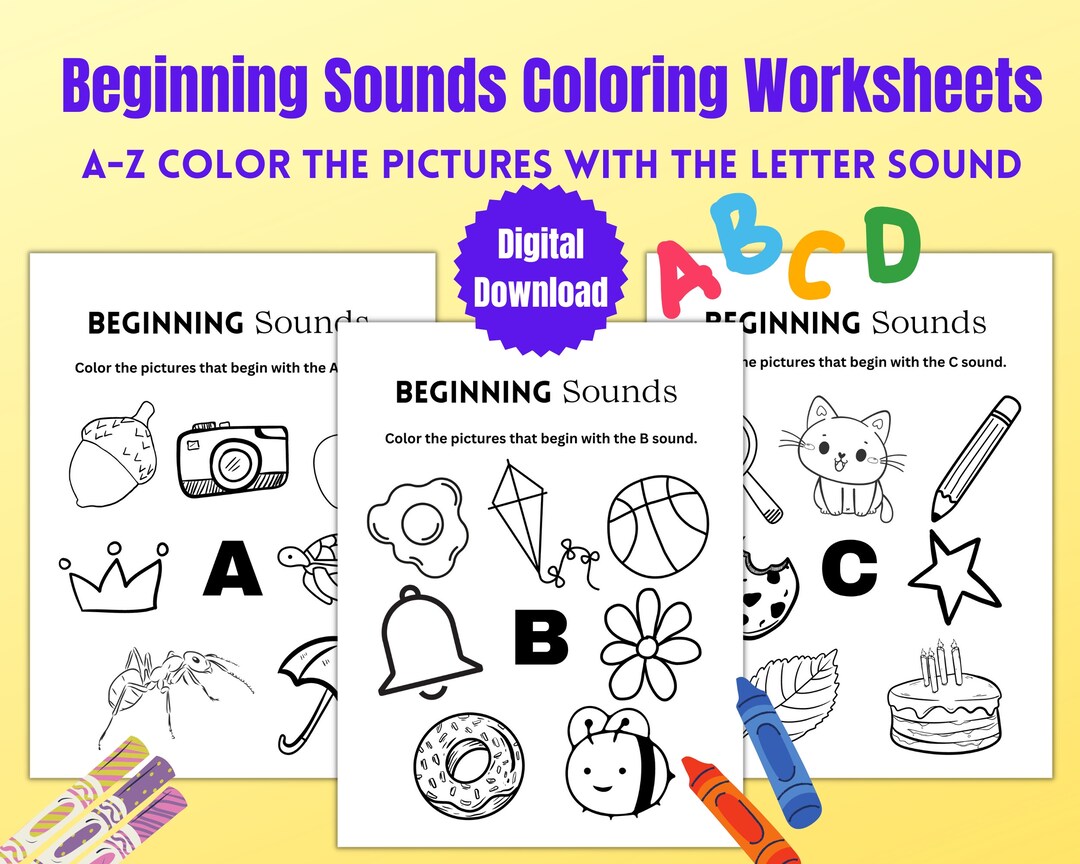 Alphabet Coloring Pages, Beginning Sounds, Preschool Coloring, Phonics ...
