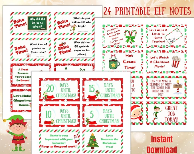Editable Elf Jokes Cards, Christmas Elf Activity Cards, Notes for Elf ...