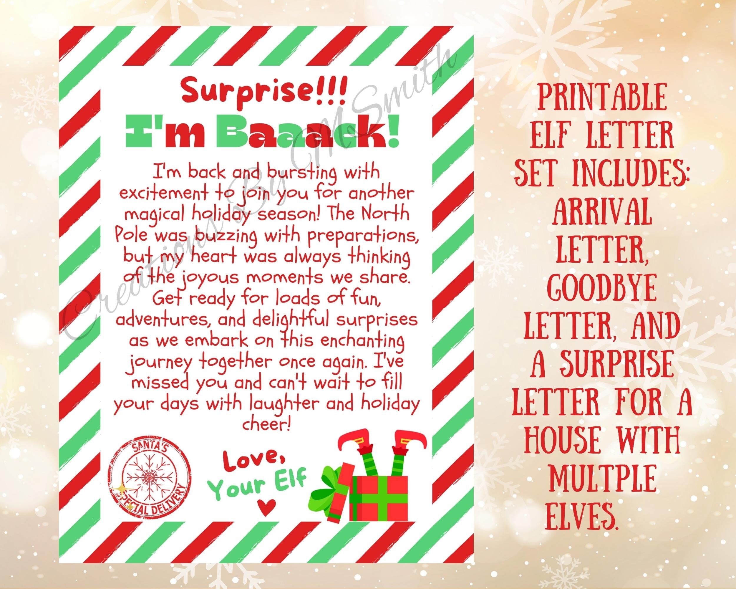Elf Arrival Letter, Surprise Letter From Multiple Elves, Christmas Elf ...