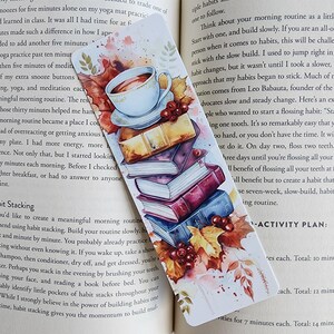 Cozy Autumn Tea Bookmarks Set of 4, Fall Themed Bookmarks, Autumn ...