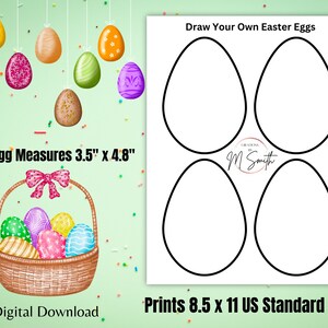 Easter Egg Drawing, Easter Coloring Page, Egg Template, Easter ...