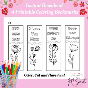 Mother's Day Bookmarks, Mother's Day Printable, DIY Gift for Mom ...