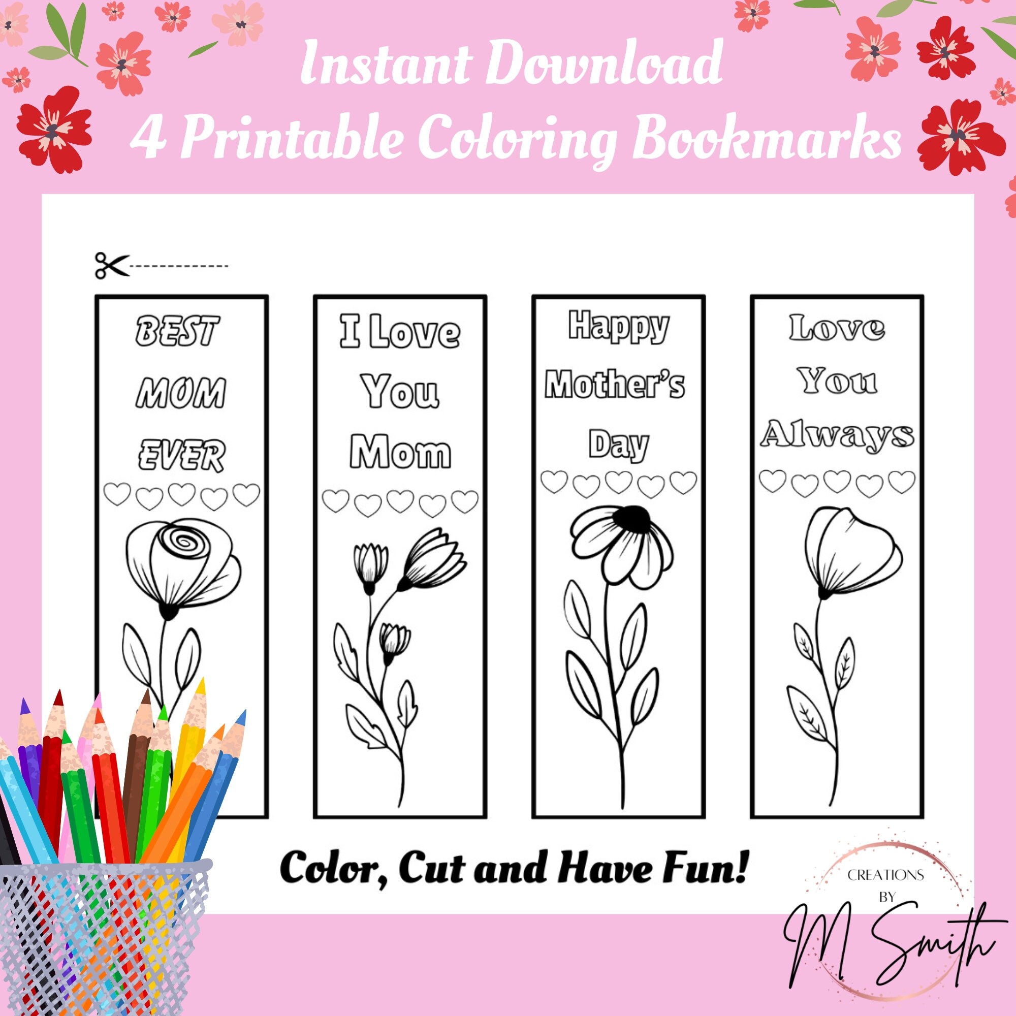 Mother's Day Bookmarks, Mother's Day Printable, DIY Gift for Mom ...