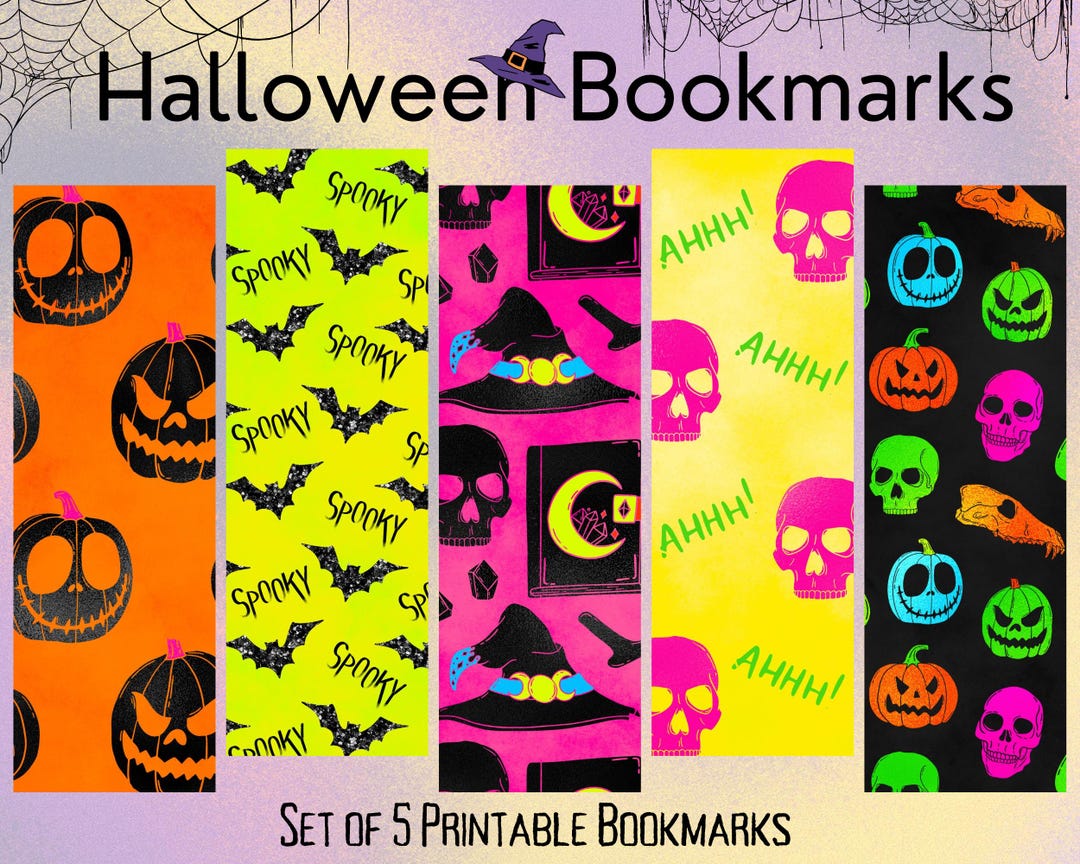 Halloween Printable Bookmarks, Halloween Party Favors, Trick or Treat ...
