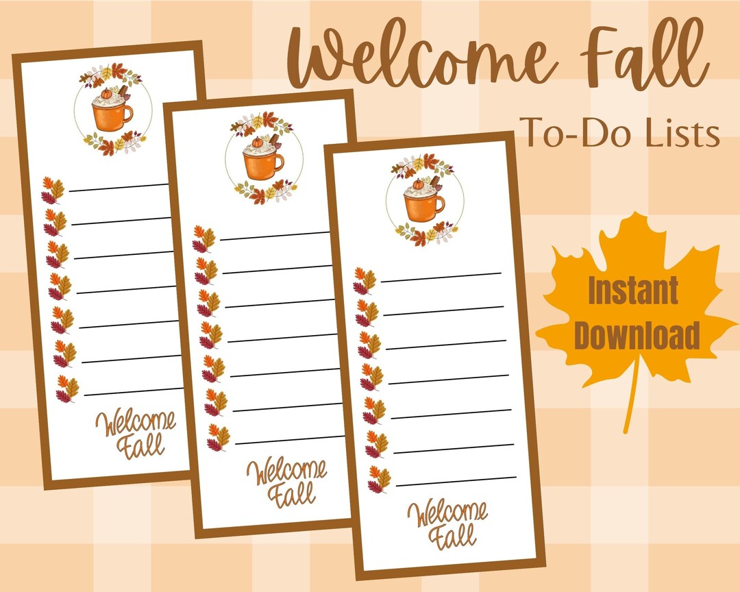 Printable Fall To-do Lists: Autumn Stationery (digital Download) - Etsy