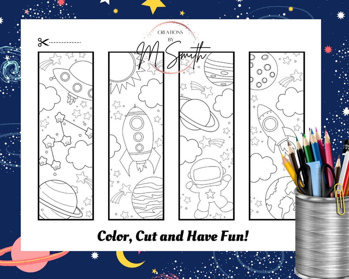Printable Outer Space Kids Coloring Bookmarks, Coloring Bookmarks ...