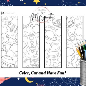 Printable Outer Space Kids Coloring Bookmarks, Coloring Bookmarks ...