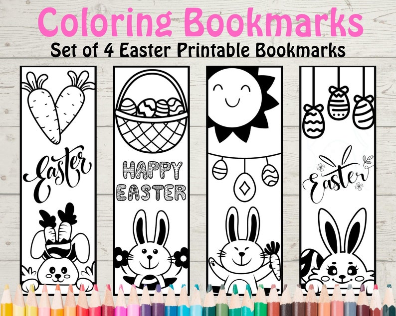 Easter Coloring Bookmarks, Easter Coloring Page, Spring Coloring Pages ...