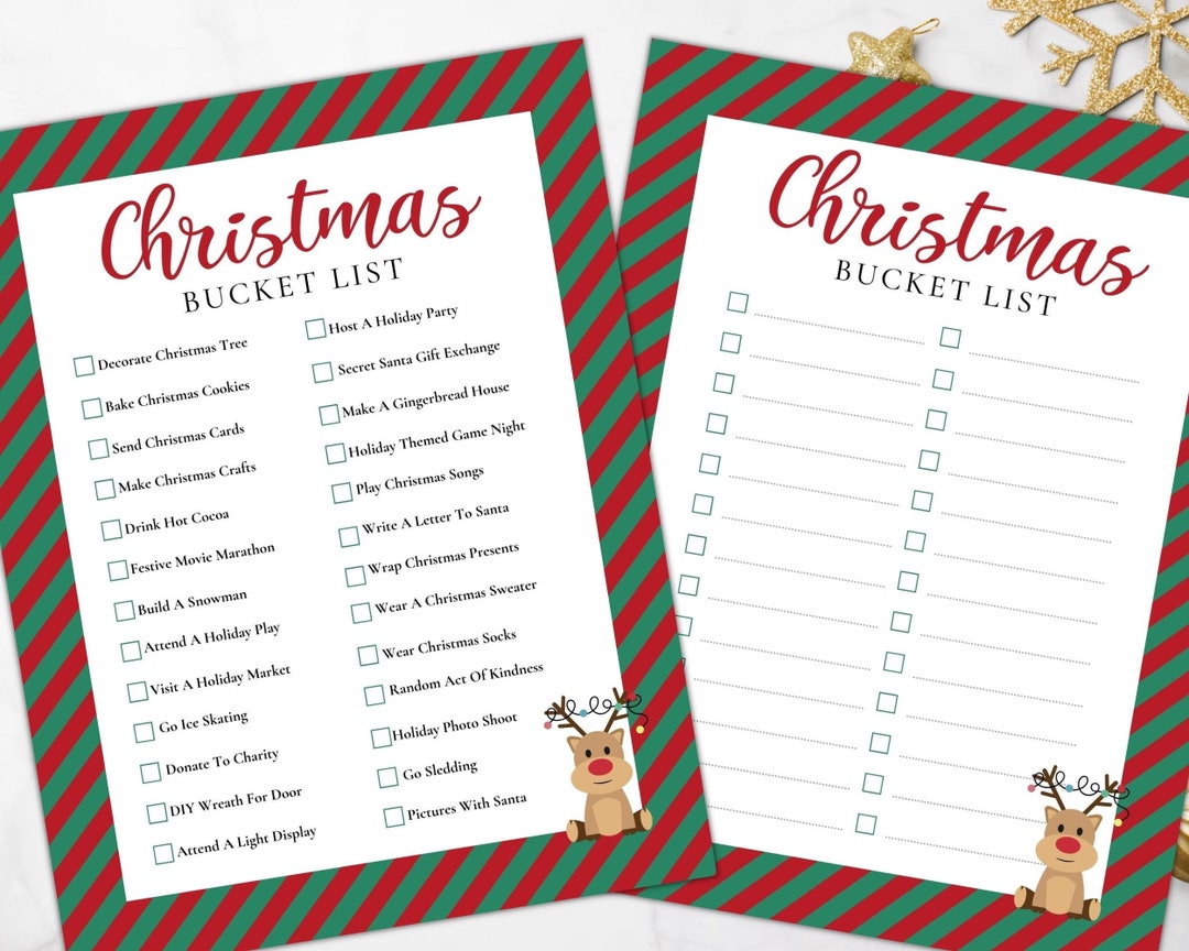Christmas Bucket List Printable, Holiday Checklist, Winter to Dos ...