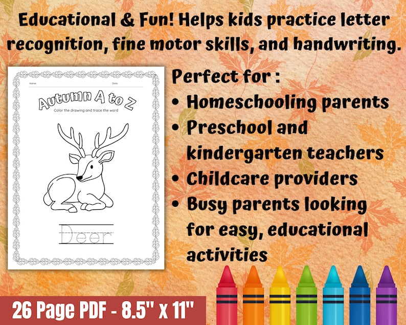Autumn Alphabet Coloring & Tracing Printables, Autumn Coloring Pages ...