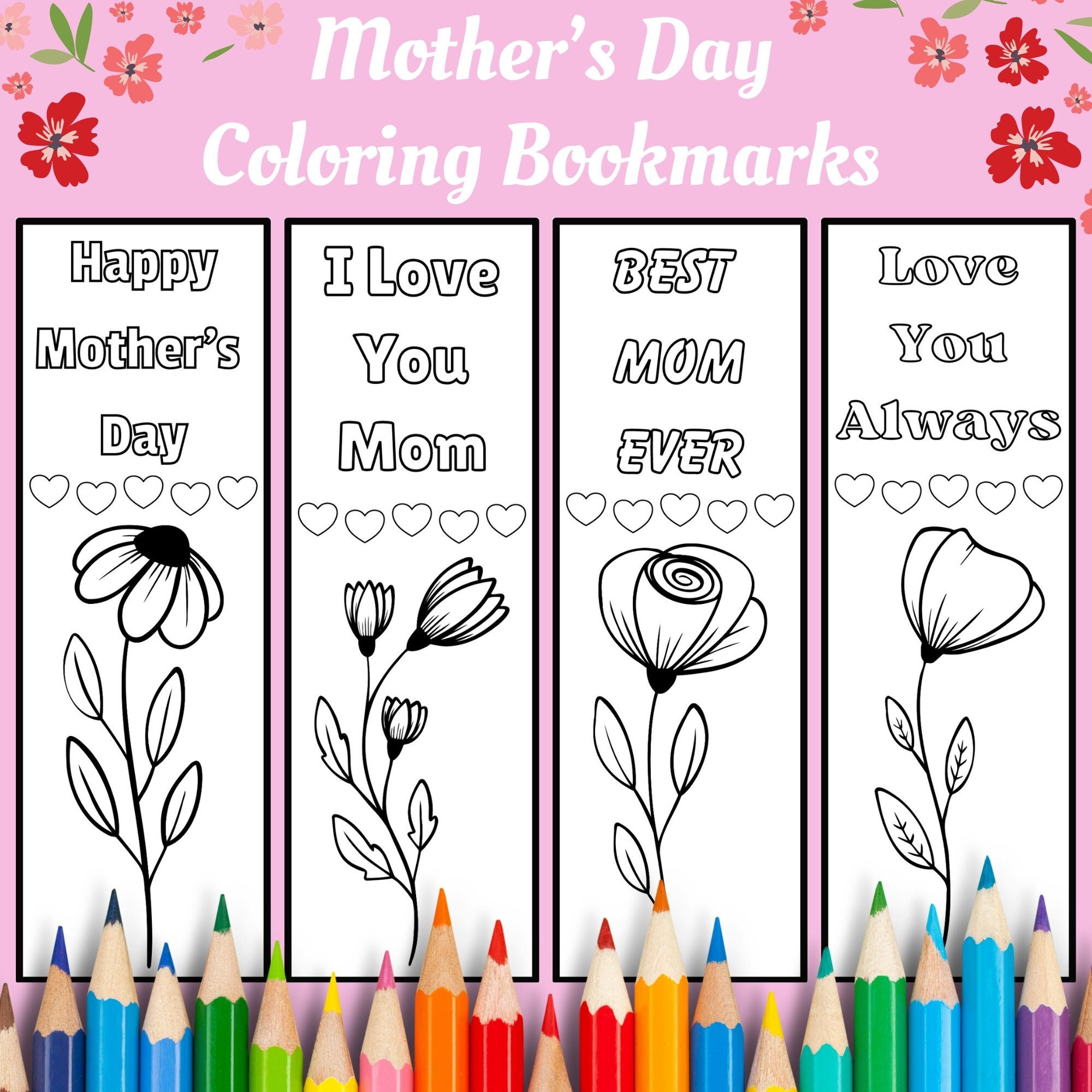 Mother's Day Bookmarks, Mother's Day Printable, DIY Gift for Mom ...