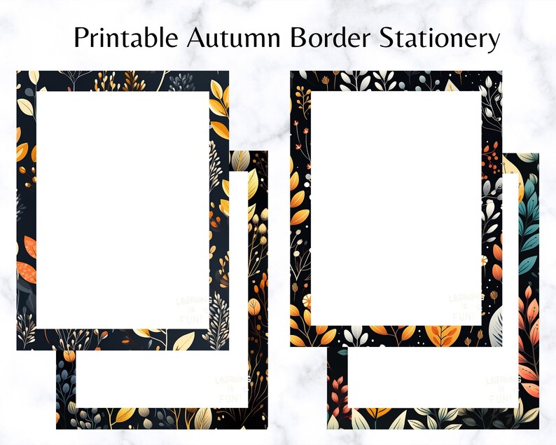 Woodland Floral Stationery, Printable Autumn Stationery, Printable ...