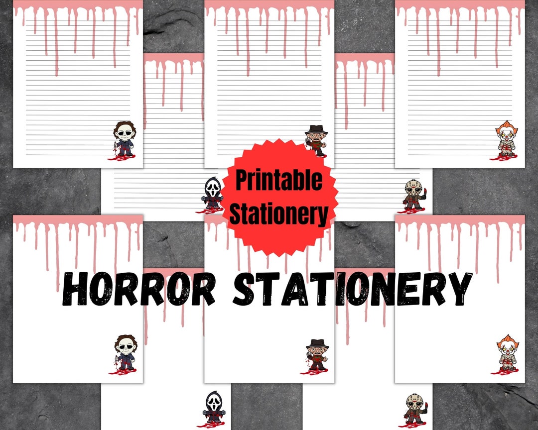 Horror Movie Stationery: Printable Lined/unlined Writing Paper (digital ...
