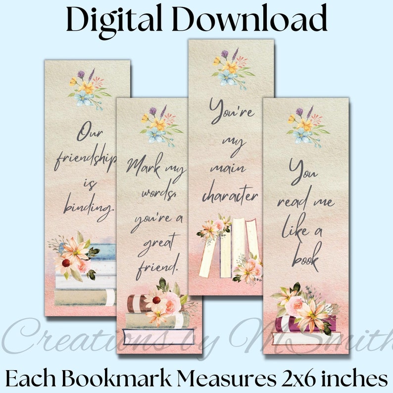 Friendship Bookmarks, Bookmarks for Women, Book Club Favors, Bookmarks ...