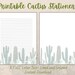 Cactus Stationery Printable, Cacti Writing Paper, Cactus Paper, Letter ...