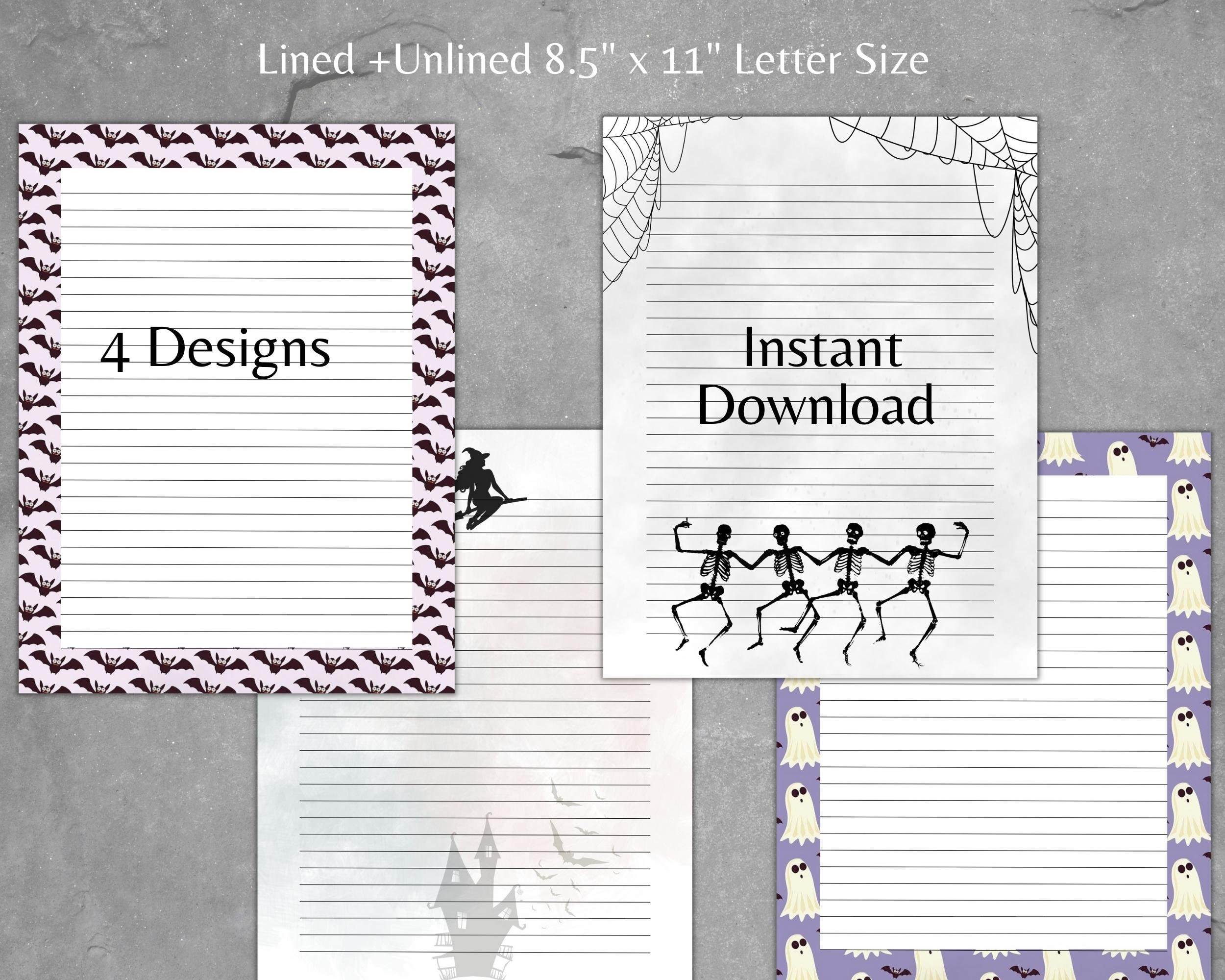Printable Halloween Stationery Set: Spooky Border Paper (digital ...