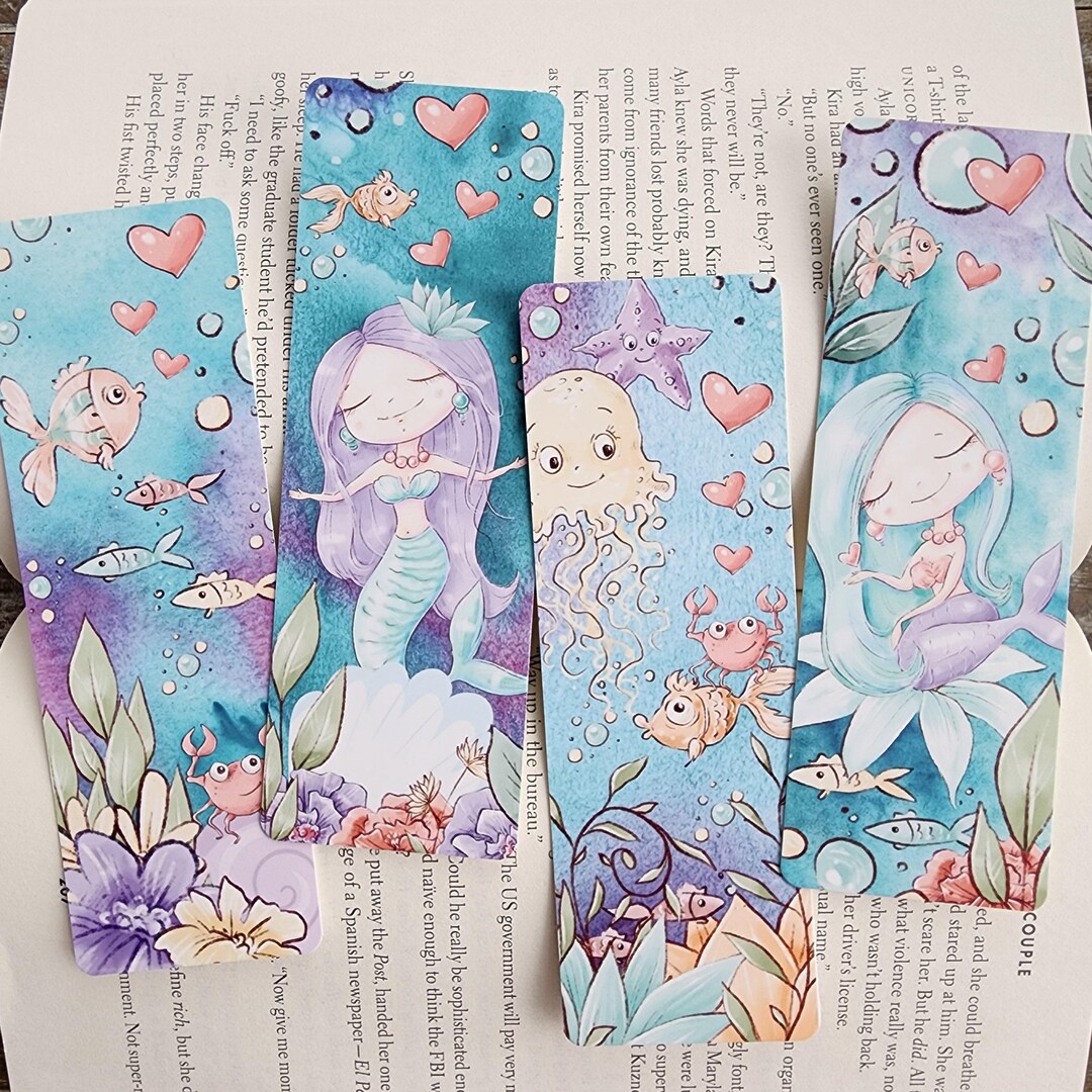 Mermaid Bookmarks: Ocean Friends Set for Kids - Etsy