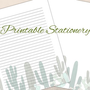 Cactus Stationery Printable, Cacti Writing Paper, Cactus Paper, Letter ...