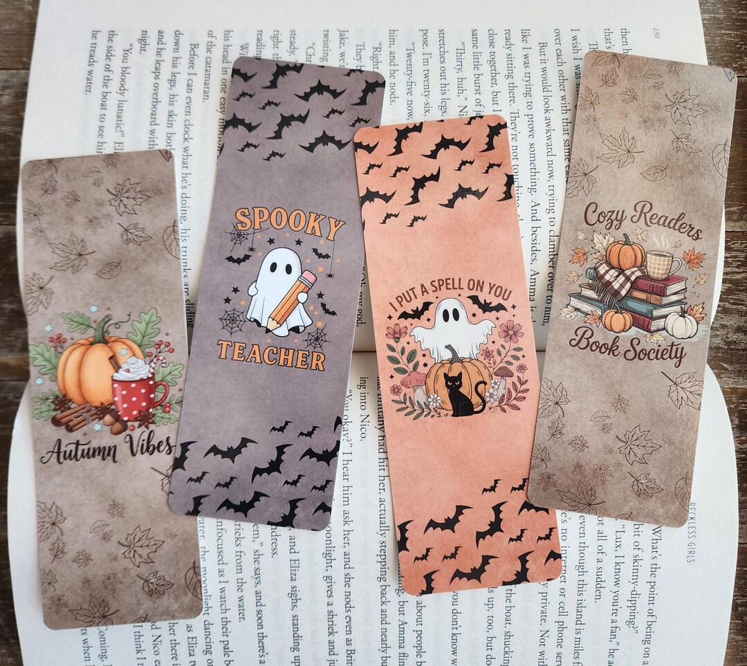 Autumn Bookmarks, Halloween Bookmarks, Fall Bookmarks, Cozy Bookmarks ...