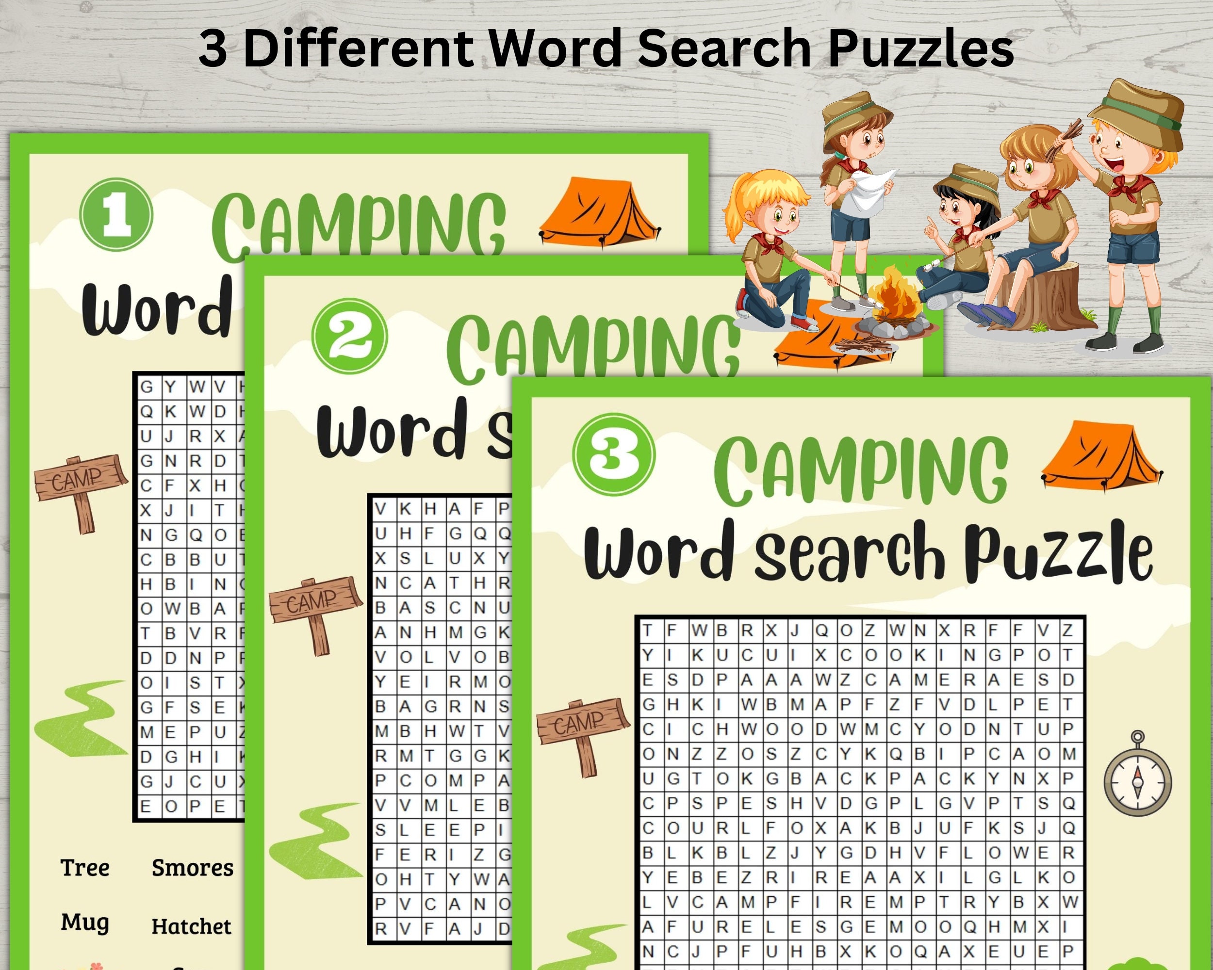 Camping Word Games, Printable Camping Activities, Family Camping Games ...