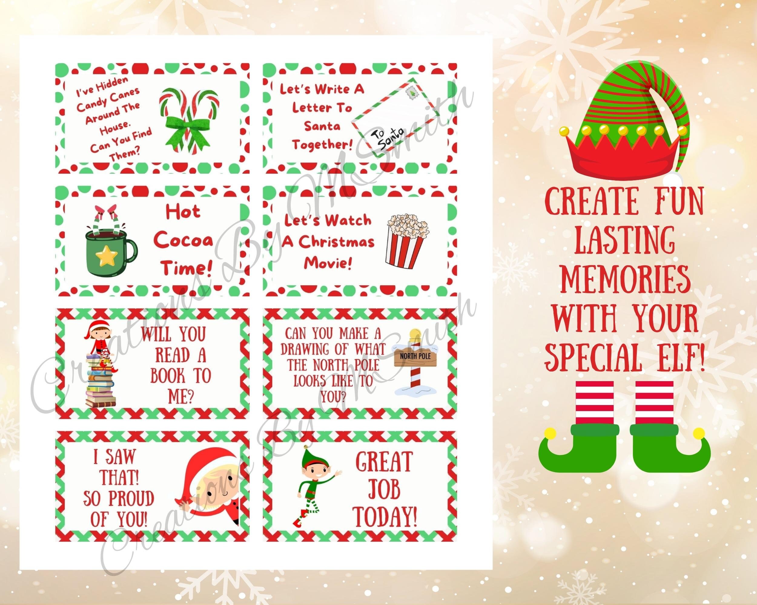 Printable Daily Elf Notes, Elf Message Cards, Elf Activities, Elf Jokes ...