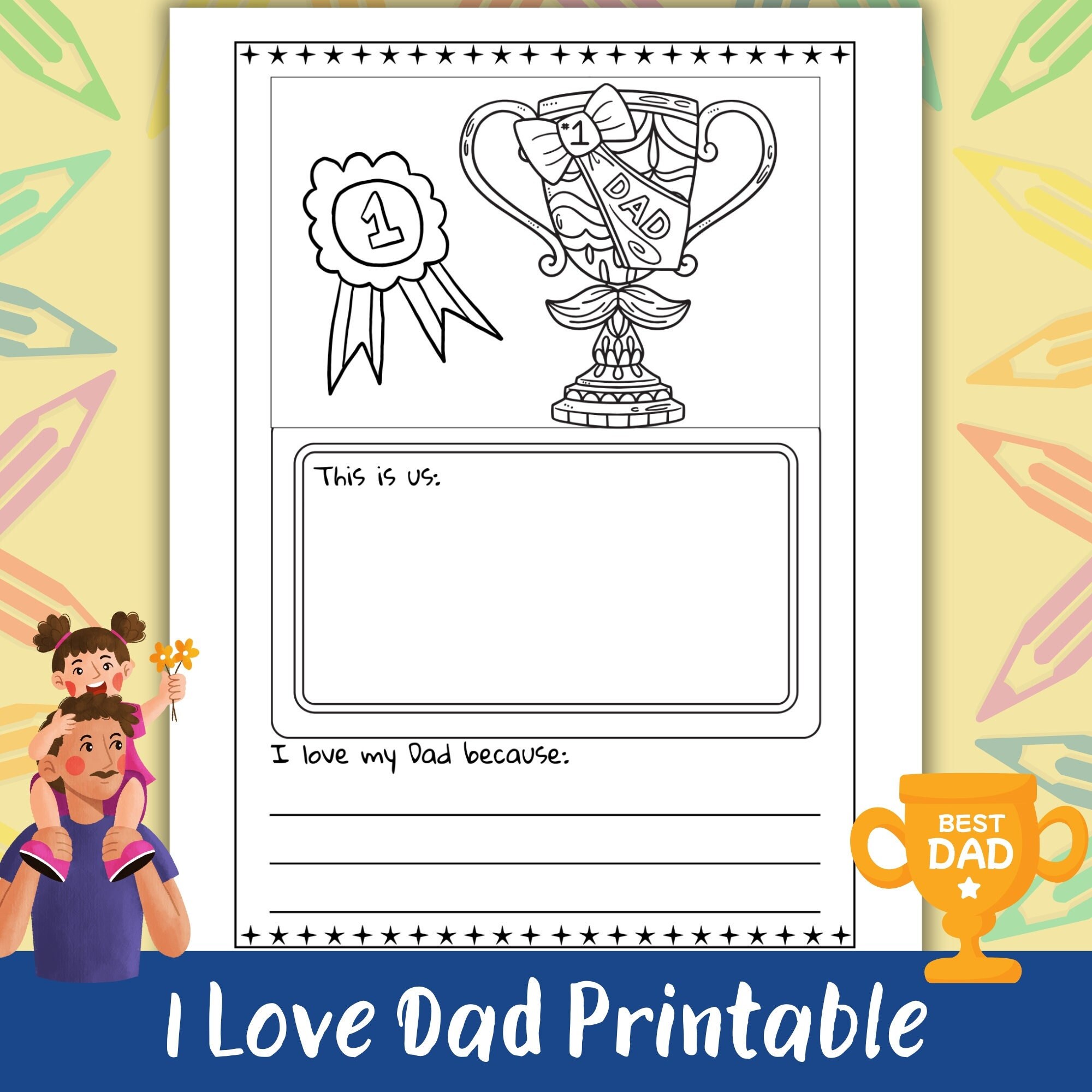 Father's Day Printables, Fathers Day Coloring Page, Gifts for Dad ...