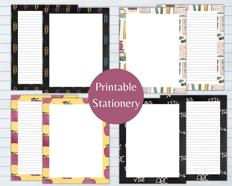 Teacher Stationery, School Themed Writing Paper, School Notepaper ...